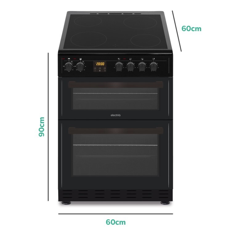 electriQ 60cm Electric Cooker - Black - Essential Depot