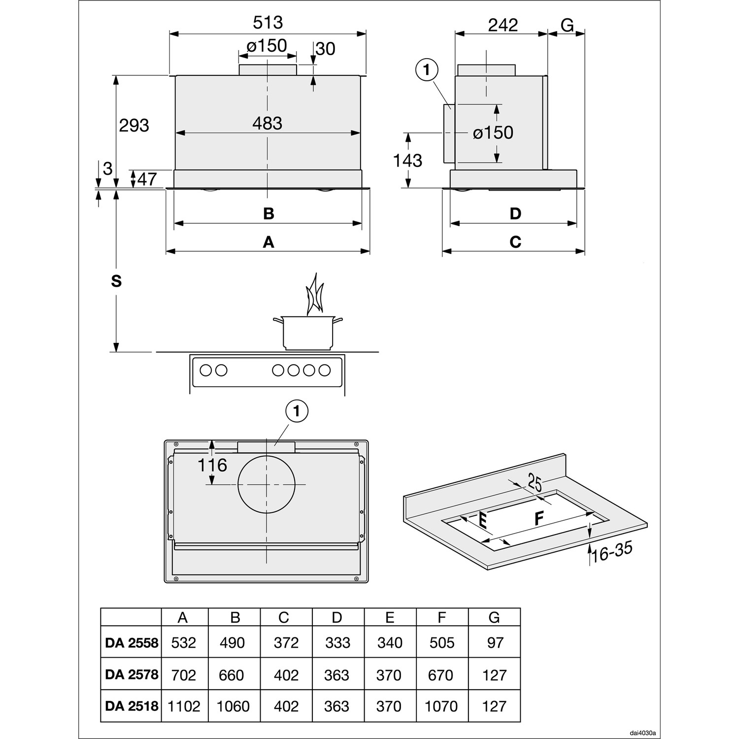 Refurbished Miele DA 2578 70cm Canopy Cooker Hood Stainless Steel ...