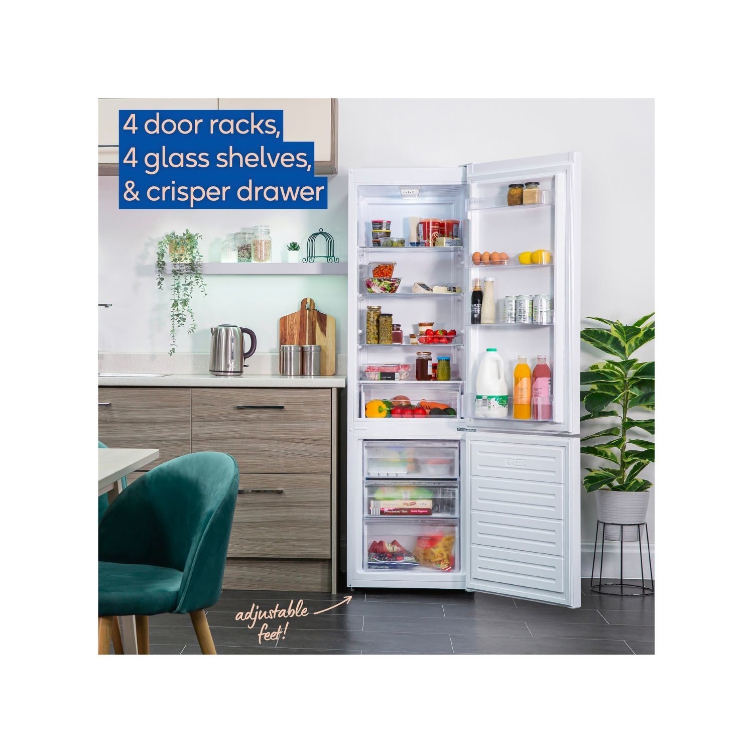 Russell Hobbs 279 Litre 70/30 Freestanding Fridge Freezer - White ...