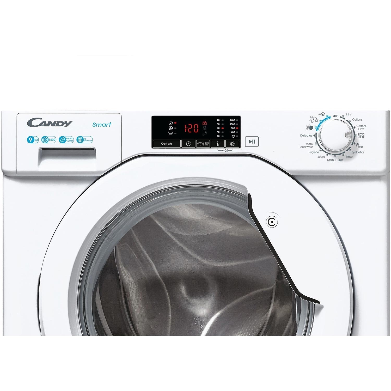 Candy Smart 9kg 1400rpm Integrated Washing Machine - White - Essential ...