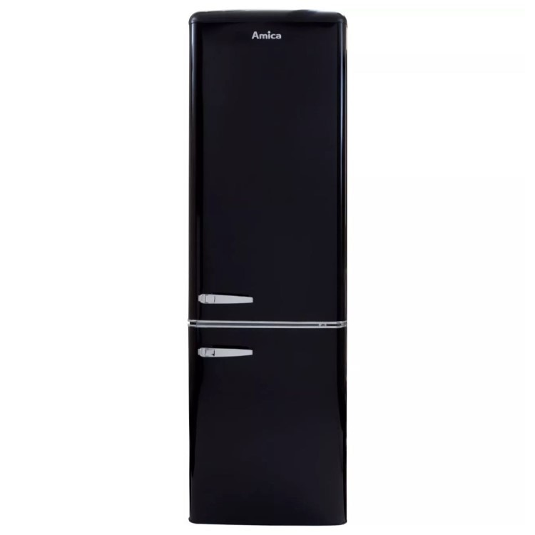 Amica 244 Litre 60/40 Retro Freestanding Fridge Freezer - Black ...