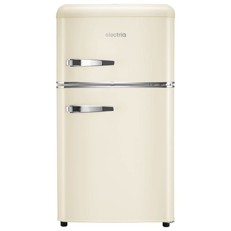 electriQ 80 Litre 70/30 Retro Freestanding Fridge Freezer – Cream ...