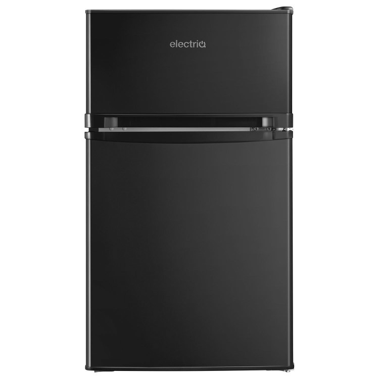electriQ 80 Litre Under Counter Freestanding Fridge Freezer - Black ...