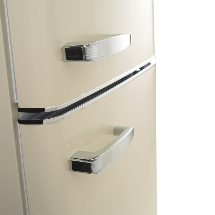 electriQ 244 Litre 60/40 Retro Freestanding Fridge Freezer - Cream ...