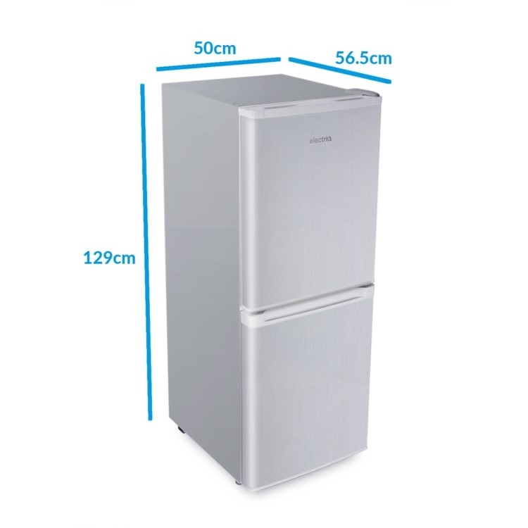 electriQ 155 Litre 50/50 Freestanding Fridge Freezer - Silver ...