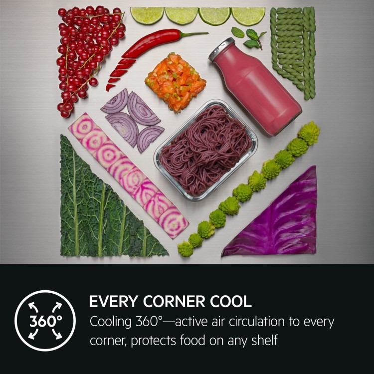 AEG Series 8000 328 Litre 60/40 Freestanding Fridge Freezer - Stainless ...
