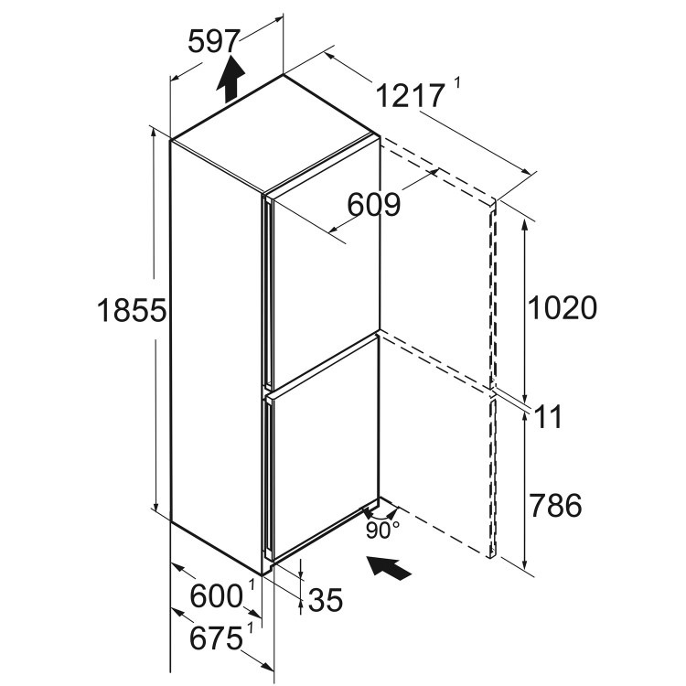 Liebherr 330 Litre 60/40 Freestanding Fridge Freezer With Easy Fresh ...
