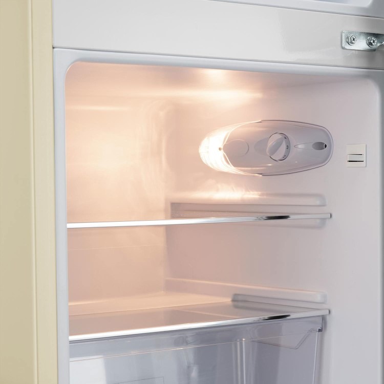 electriQ 80 Litre 70/30 Retro Freestanding Fridge Freezer – Cream ...
