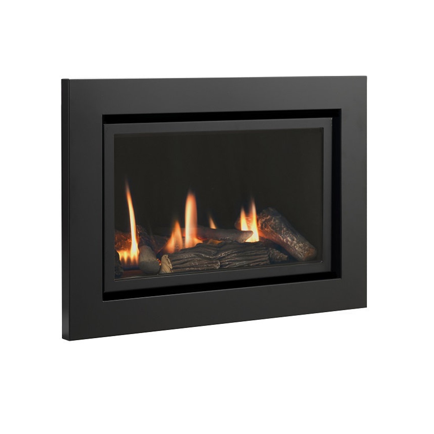 Black 23inch Inset Gas Media Wall Fireplace - Sirocco Fires Vola 860 ...