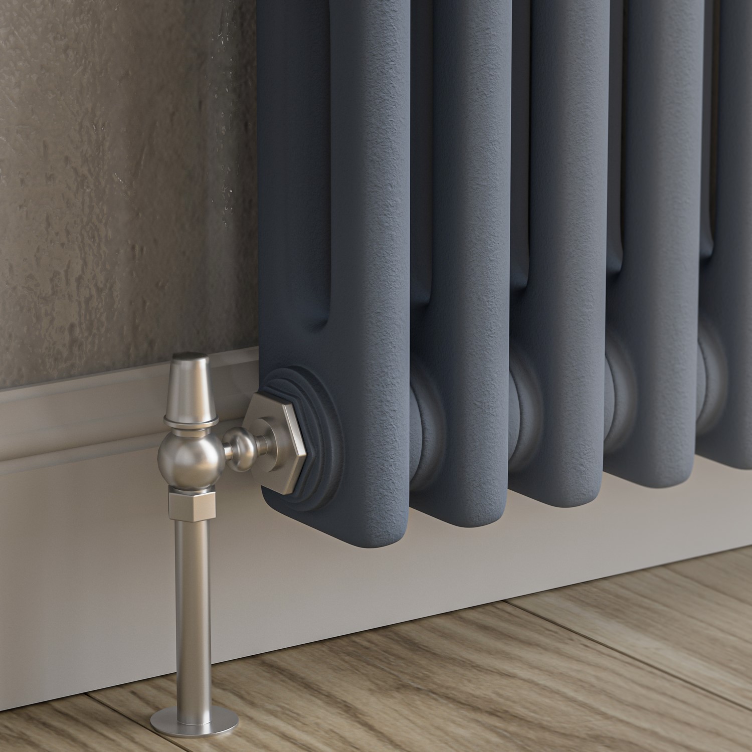 Reggio Anthracite Horizontal Double Column Traditional Radiator ...