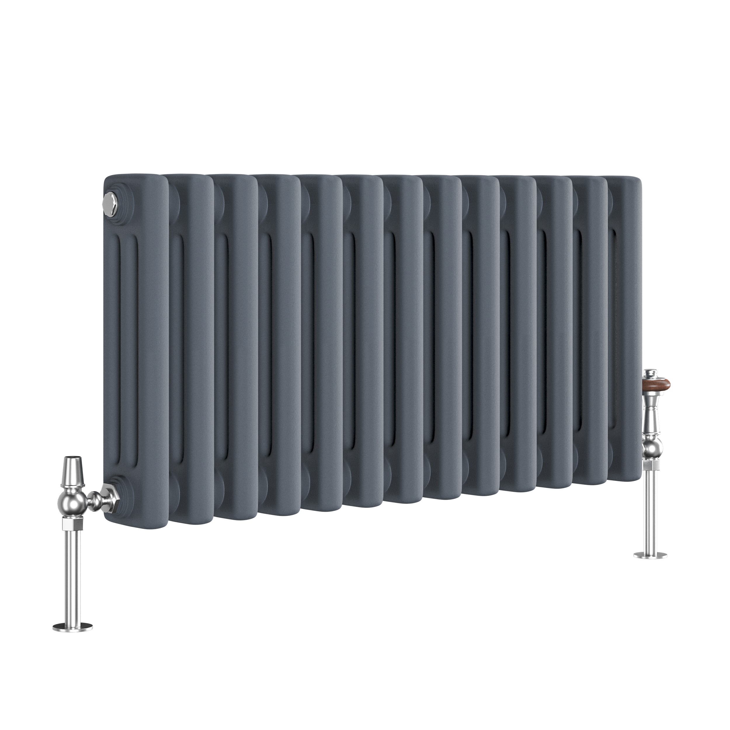 Reggio Anthracite Horizontal Triple Column Traditional Radiator ...