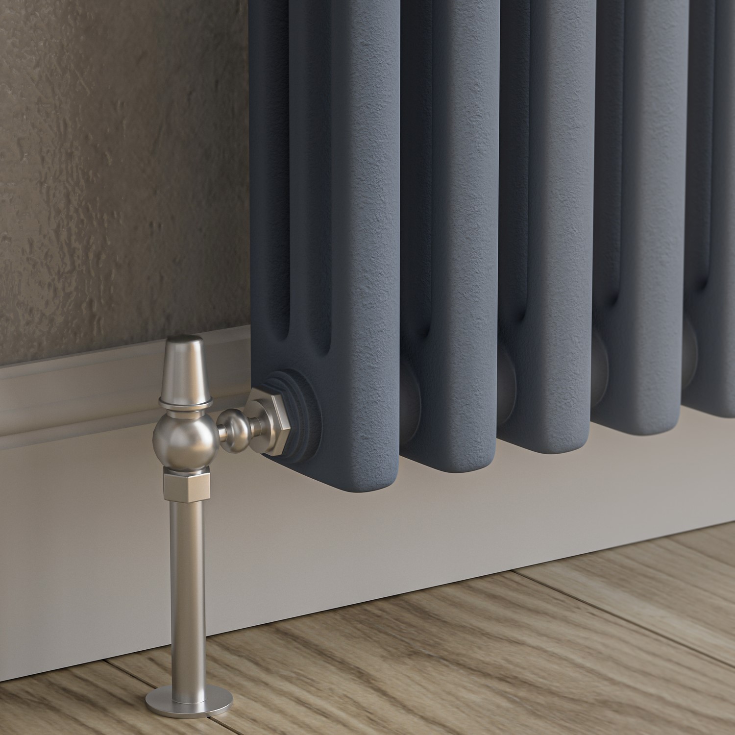 Reggio Anthracite Horizontal Triple Column Traditional Radiator ...