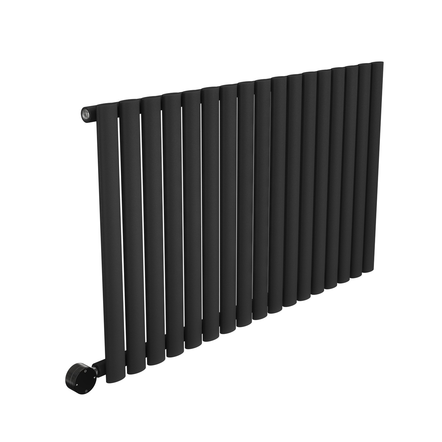 Midnight Black Horizontal Smart Electric Radiator with Wi-Fi Thermostat ...