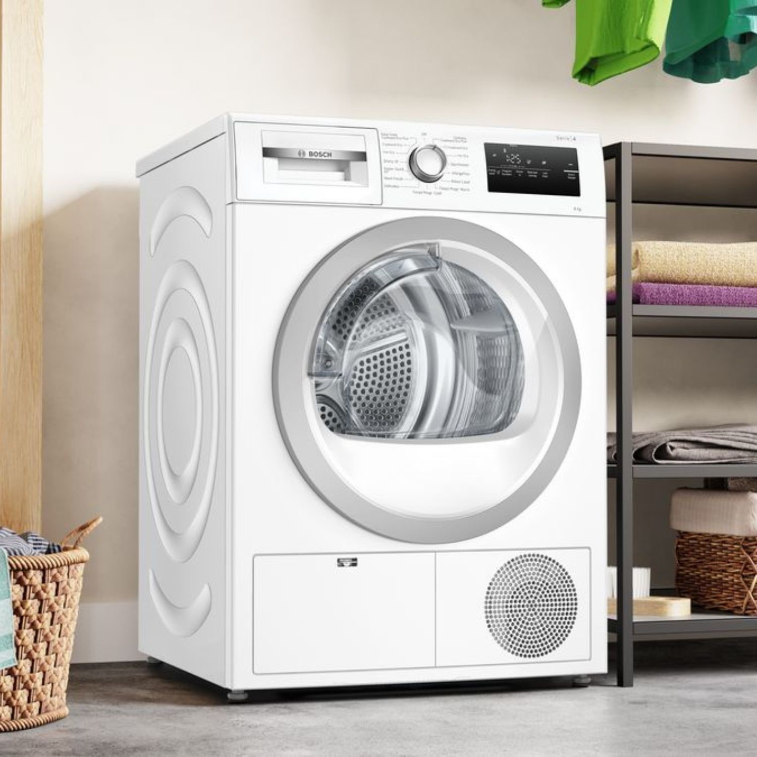 Bosch Series 4 8kg Condenser Tumble Dryer - White - Essential Depot