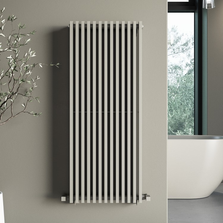 Beige Vertical Double Panel Radiator 1200 x 500mm - Nevada - Essential ...