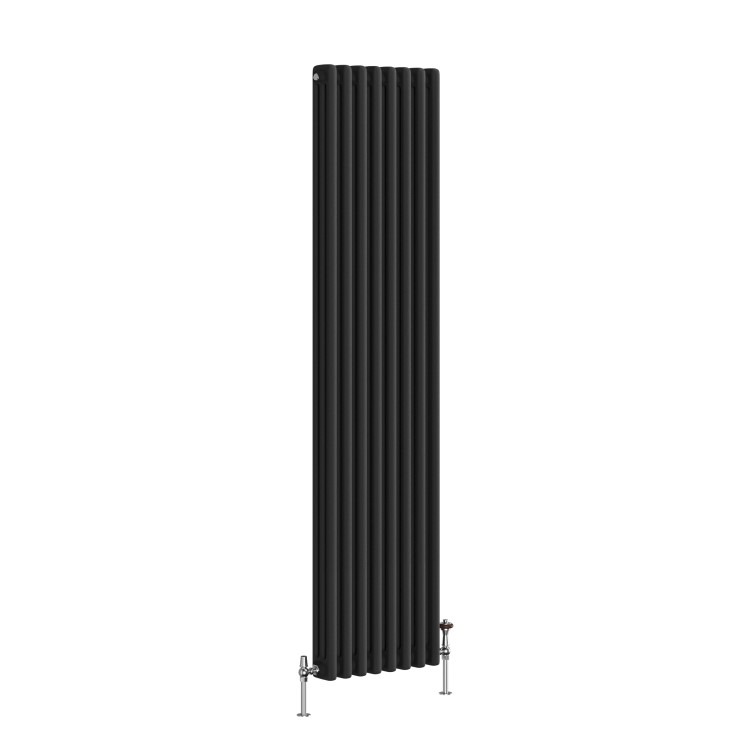 Reggio Midnight Black Vertical Triple Column Traditional Radiator ...