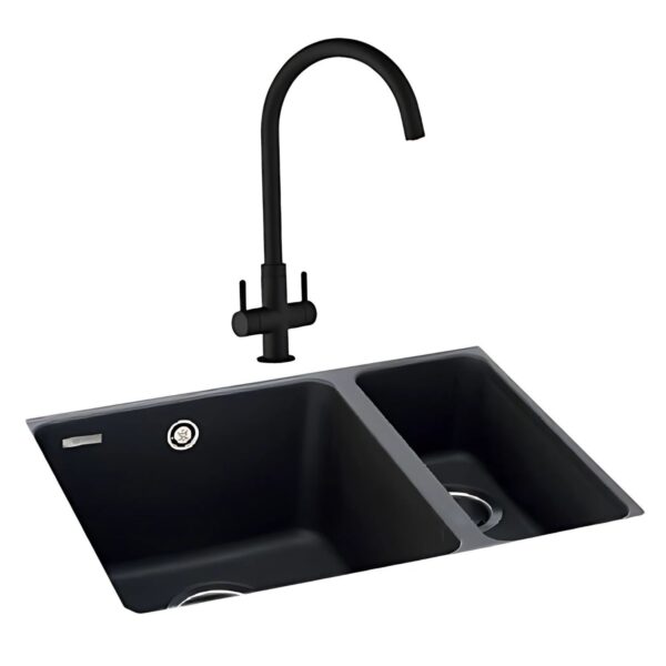 Carron Phoenix Fiji 150 1.75 Bowl Undermount Kitchen Sink – Jet Black ...