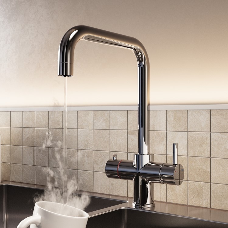 Chrome 3 in 1 Square Spout Instant Boiling Water Tap- Pronto Vesta ...