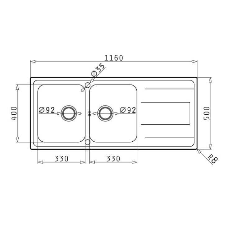 Double Bowl Inset Stainless Steel Kitchen Sink with Reversible Drainer ...