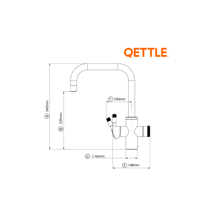 QETTLE Signature Modern 4 in 1 Instant Boiling Water Tap 4 Litre ...