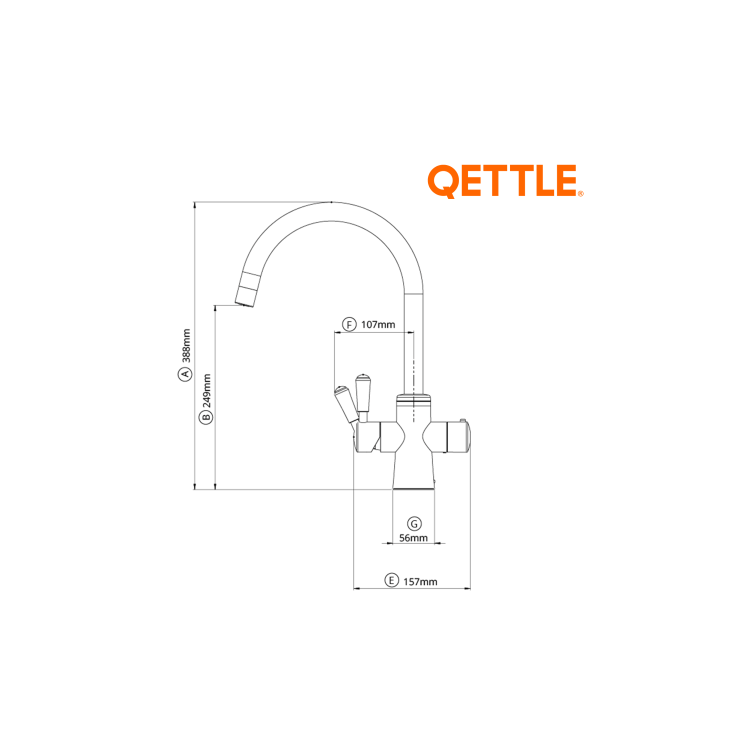 QETTLE Signature Classic 4 in 1 Instant Boiling Water Tap 4 Litre ...